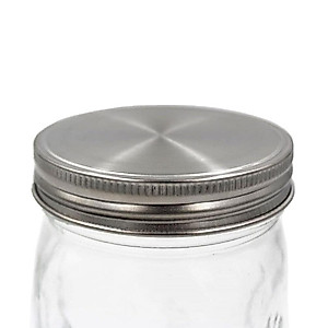 Yardwe Tiered Dessert Stand 6pcs Mason Canning Jar Lids Regular Mouth Reusable Leakproof Split-type Silver Lids with Silicone Seals for Food Storage Airtight Canning Jar Cap Cover