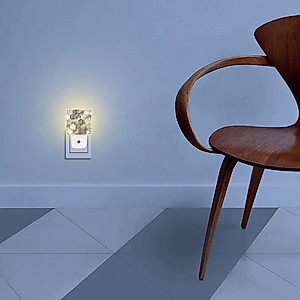 MSEAANBK Night Light Plug into Wall Hexagon Golden Blue Marble Night Light with Dusk to Dawn Sensor Night Light for Kid Girls Boys Women Men Room Decor, Hallway, Kitchen, Bathroom, Nursery, Stairs