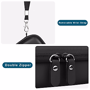 Canboc Carrying Case Compatible with NELKO P21 Label Maker Machine, Portable Bluetooth Label Printer Box, Zipper Mesh Bag fits Label Paper and Charging Cord, Black