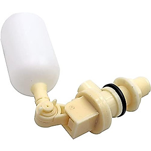 1/2" Water Float Valve Stable Water Float Ball Valve Shut Off Plastic Float Valve Stainless Steel Automatic Waterer Fill Feed Tank Horse Cattle Goat Sheep Pig Dog Float Valve Farm Supplies 2 Pack