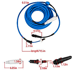 9995873-DIY Cable 3 Wire Assy w/Swivel, Pool Cleaner Parts Hose 9995873 Fit For Dolphin Supreme M4, Supreme M5, C3, Supreme M400, Supreme M500, Oasis Z5, Triton Plus, Wave 65