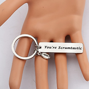 bobauna Rugby Gift You're Scrumtastic Keychain Sports Jewelry Rugby Team Gift For Rugby Coach/Player/Rugby Ball Club Member (you're scrumtastic keychain)