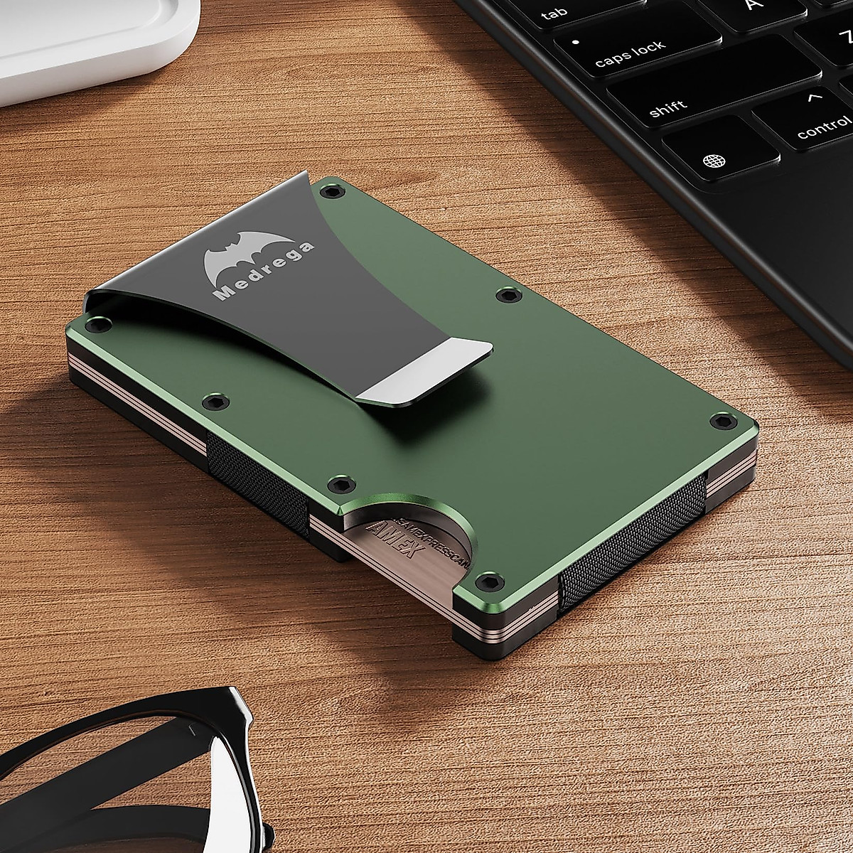 Metal-Wallet with Money-Clip, Wallet for Men Slim Minimalist, Thin Mens Wallet Slim, Tactical Wallet Aluminum, Credit Card Holder Wallet for Men Rigid