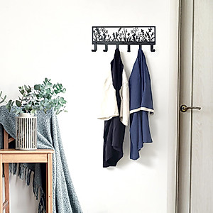 MUYUSEN Coat Rack Wall Mount,Hat Rack on Wall,Metal Decoration Hooks Rack Hanger for Wall Coat Hat Towel Purse Robes Entryway Bedroom Bathroom(15.55x5.98x1.22INCH 1PC) ﻿