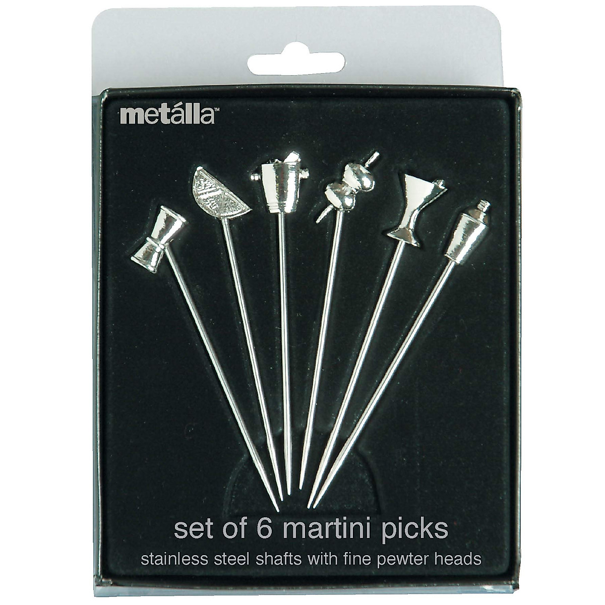 Prodyne Stainless Steel & Pewter Martini Picks (Set Of 6),Silver