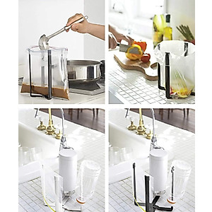 Mukkuri Kitchen Stand Holder, Plastic Bag Drying Rack, Multifunctional Countertop Cups Bottles Drying Rack for Plastic Bags, Bottles and Cups, Shelf Trash Bag