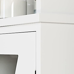 Sauder Cottage Road Linen Tower, L: 14.76" x W: 15.35" x H: 60.63", White Finish