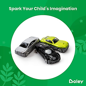 Boley Die Cast Car Truck Carrier - 14 Piece Toy Trucks, Cars, and Traffic Signs Playset for Kids and Toddler Boys and Girls Ages 3 and Up