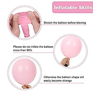 RUBFAC 87pcs Pastel Pink Balloons Different Sizes 18 12 10 5 Inches for Garland Arch, Premium Pink Latex Balloons for Girl Birthday Party Wedding Baby Shower Bridal Shower Decorations