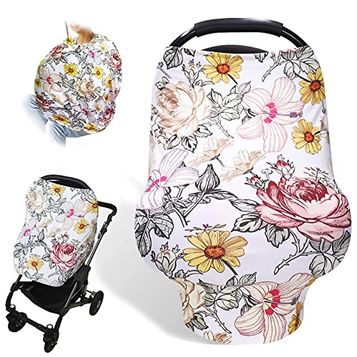 Floral Crib Sheet Car Seat Cover Pillow Covers