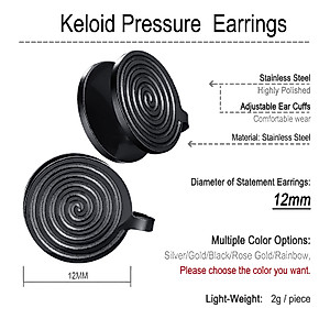 FLYUN Pressure Earrings for Keloids, Acupressure Earrings, Compression Earrings for Keloids, Clip Earrings For Women, Clip On Earrings, Clip-on Spiral Non-pierced Earrings