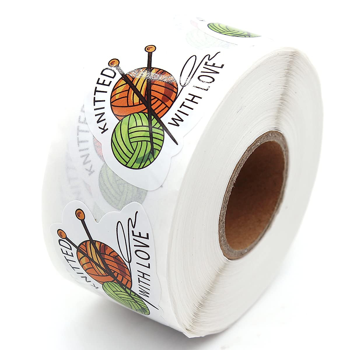 1.5 Inch Knitted with Love Sticker,Thank You Sticker,Small Shop Sticker, Cute Small Business Stickers, Handmade Sticker,Packaging Sticker, 500 PCS（Knitted with Love）