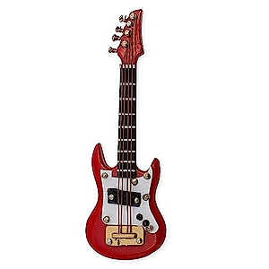 Broadway Gift 3 Inch Red Electric Guitar Music Instrument Miniature Replica with Lined Case