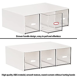 XINGWANG Desktop Stackable Drawer, Cosmetics Lipstick, Small Jewelry Storage Box, Sundries Storage (White)