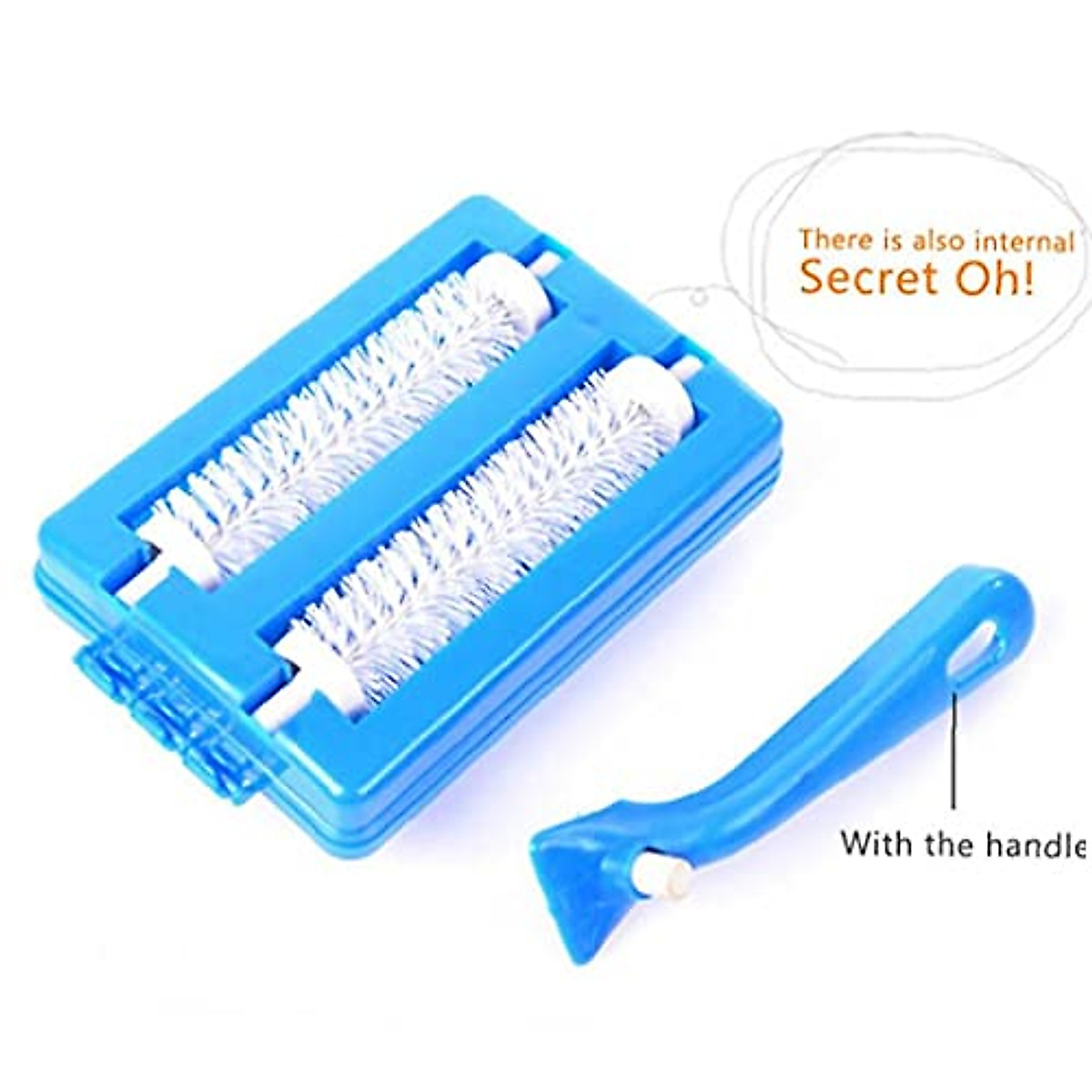 Froiny Double Brush Head Handheld Carpet Table Brush Plastic Sweeper Crumb Dirt Cleaner Roller Tool(Random Color)
