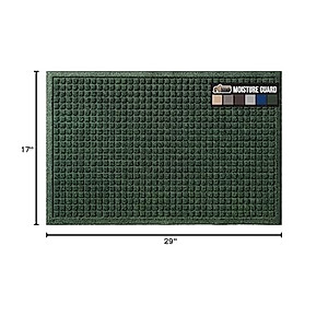 GORILLA GRIP Front Door Mat, Indoor Outdoor Ultra Absorbent Moisture Guard Doormat, Absorbs Up to 1.7 Cups of Water, Stain and Fade Resistant, Rubber Backing Doormats, Captures Dirt, 29x17 Green