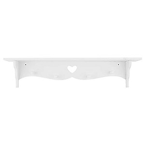 AUNMAS Wall Hook Rack White Carved Wall Hanging Hollow Shelf Coat Rack Hook for Home Decoration