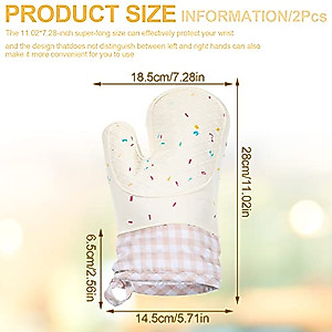 Set of 2 Silicone Oven Mitts Kitchen Oven Mitts Waterproof Shell Oven Mitts for Heat Resistant 500 Degrees Washable Kitchen Mittens with Cotton Lining for Cooking Baking BBQ Grilling Microwave