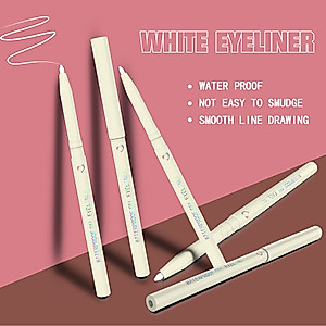 KAIQIKAIXI 5 White Eyeliner Pen, Eyebrow Pen,Eye Shadow Pencil, Lip Line Pen, Eyelid Pad, Pencil Makeup Set Tool