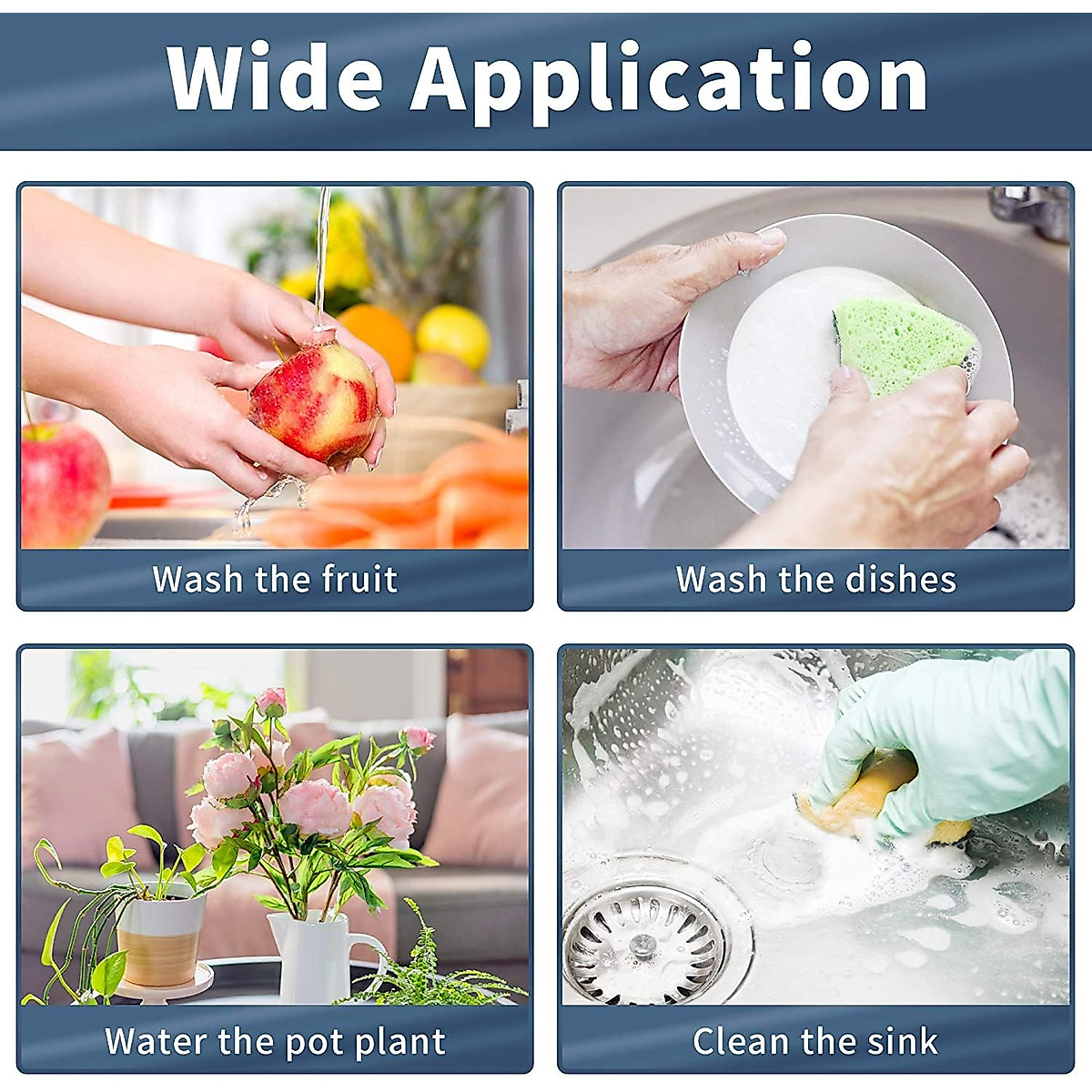 CECEFIN Kitchen Sink Sprayer, Faucet Spray Head Replacement with 79” Recoil Hose and Holder, Pressurized Water Saving Faucet Aerator & Diverter Valve, Faucet Sprayer Attachment Set