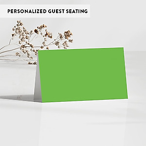 Andaz Press Table Tent Printable Place Cards, Kiwi Green 20-Pack, Seat Placement Cards Place cards Table Settings Name Cards for Baby Bridal Wedding School Graduation Food Cards Lime Green Place Cards