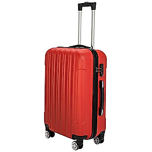 Karl home Luggage Set of 3 Hardside Carry on Suitcase Sets with Spinner Wheels & TSA lock, Portable Lightweight ABS Luggages for Travel, Business - Red (20/24/28)