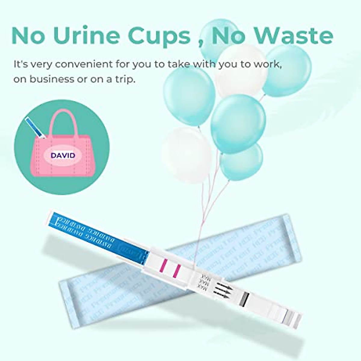 DAVID Pregnancy Tests Kit HCG Pregnancy Tests Strips Early Detection,Accurate and Reliable Results 6 Days Earlier Than The Missed Period - 6 Lightweight Midstream Sticks and 10 Strips (16 Pack)