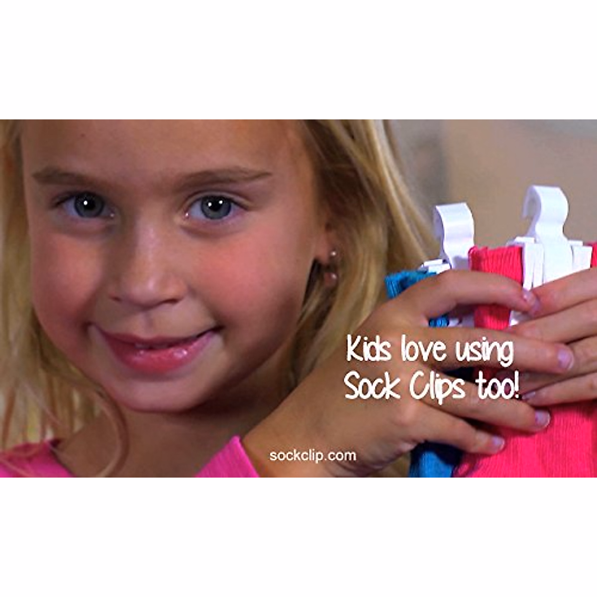 The Amazing Sock Clip Sock Holder, 32 Clips, White, Made in U.S.A.