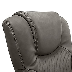 Serta Executive High Back Office Chair with Lumbar Support Ergonomic Upholstered Swivel Gaming Friendly Design, Bonded Leather, Space Gray