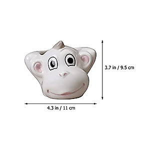 Holibanna 1Pc Cartoon Animal vase Mini Succulent pots Cute Animal Planter Succulent Planter Pot Monkey Planter Pot planters Indoor Cute Flower pots Personality White Small Flowerpot Ceramics