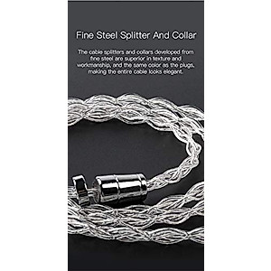 Keephifi Earphone Upgrade Cable-KBEAR 4 Core Upgraded Cable 4N Purity Silver Headphone Cable HiFi in Ear Monitor Replacement Cable, for ZS5, ZS6, ZS7, C10, C12, C16, C04, CA4, CA2 (2PIN, 4.4MM)…