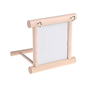 PIVBY Bird Mirrors Lovebird Toys Perches for Bird cages Interactive Hanging Play Toy for Parrot Macaw African Greys Budgies Cockatoo Parakeet Cockatiels Conure Lovebird