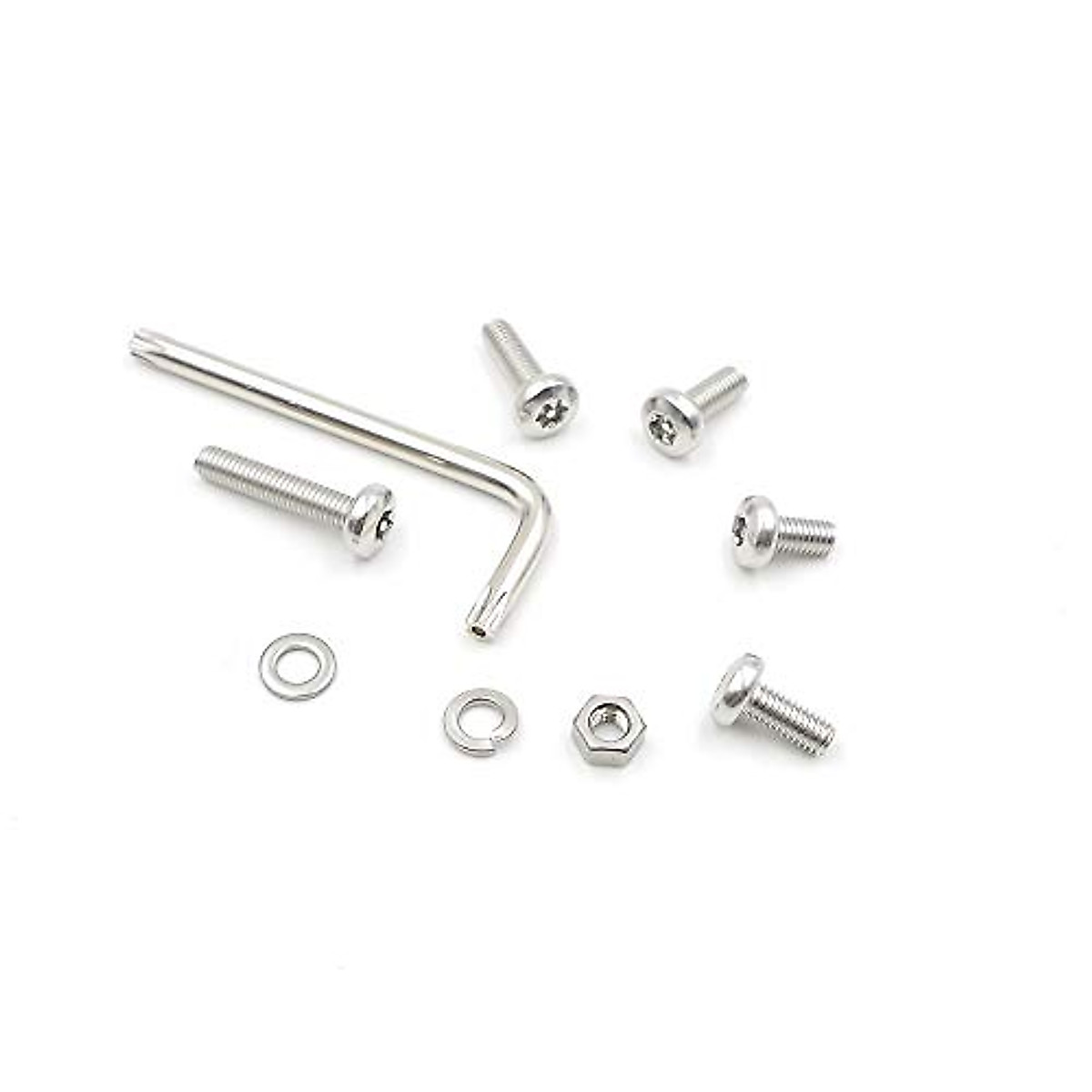 HVAZI M6 Stainless Steel Pin-in-Torx Pan Head Security Machine Screws Nuts Flat Washer with Split Lock Washers Assortment Kit