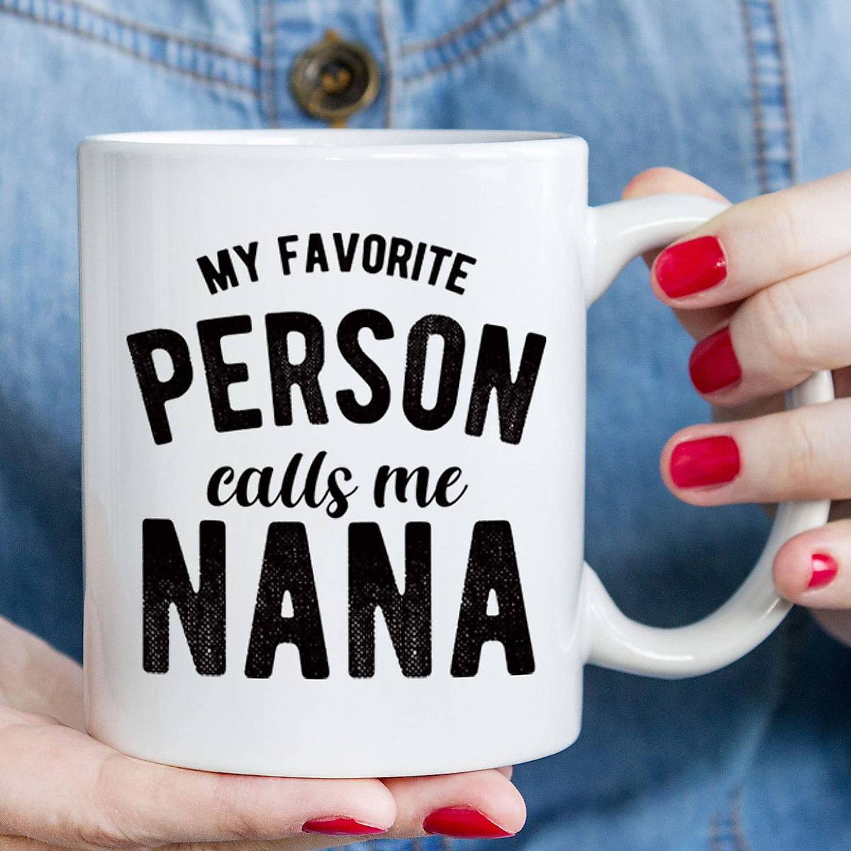 aiyaya Gifts for Nana Grandma Grandmother from Granddaughter Grandson - My Favorite Person Calls Me Nana Mug - Mothers Day Xmas Birthday Gifts for Nana Grandmother Grandma - 11oz Coffee Mug
