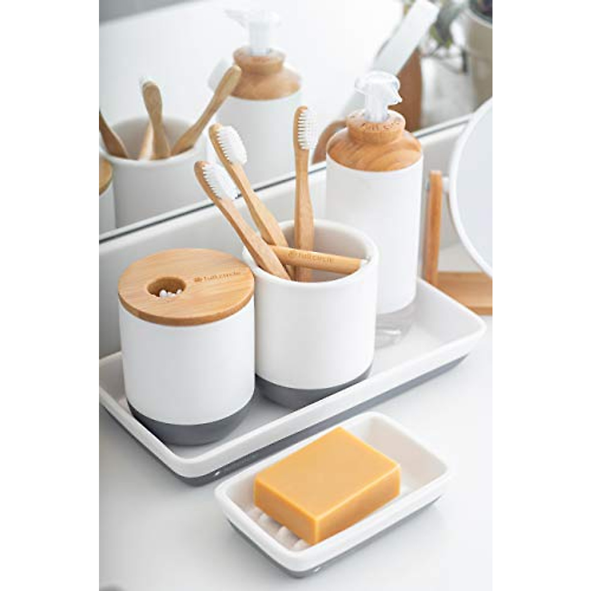 Full Circle Pick, Cotton Swab and Q-Tip Canister, White