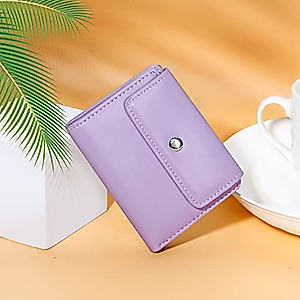VOCUS Small Wallet for Women RFID Blocking Ladies PU Leather Card Holder Mini Compact Bifold Purse with Zipper Coin Pocket