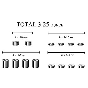 3.25 OZ Cylindrical Tungsten Weight for Derby Pine Race Wood Car, 14 Pieces Multiple Size Incremental Weight to Optimize Your Car Speed