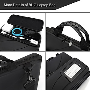 Laptop Case for 13-14 Inch MacBook Pro Air Chromebook HP Lenovo Work-in Notebook Computer Hard Shell Laptop Bag for Men Women with Pouch and Shoulder Strap (13"L x 9"W, Black)