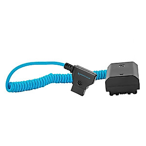 Kondor Blue D-Tap to NP-FZ100 Coiled Dummy Battery Cable for Sony a7S III/a7 IV, Blue