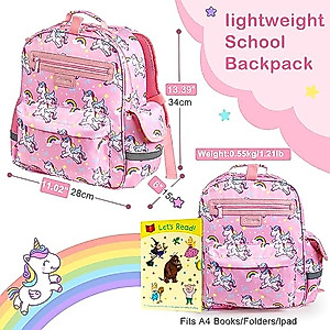 Ceadyxiao Unicorn Toddler Backpack for Girls 4-6 | Preschool Rainbow Backpack For Girl | Pink Kindergarten School Book Bag | Adjustable Padded Straps & Loop for Lunch Bag