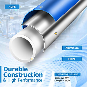 Howaoo Compressed Air Line Kit 3/4" x 100ft, Shop/Garage HDPE-Aluminum Air Line Kit for Connect Air Compressor, Compressed Air Piping System Install Kit Leak-Proof & Easy to Install