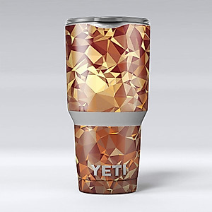 Design Skinz Orange Geometric V5 - Skin Decal Vinyl Wrap Kit Compatible with The Yeti Rambler Cooler Tumbler Cups