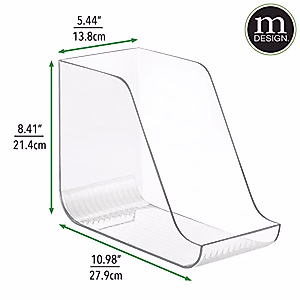 mDesign Plastic Kitchen Storage Organizer Container Bins for Pantry, Fridge, Freezer Organization - Holds Canned Food, Soup Can, Soda Water Bottle - Ligne Collection - Clear
