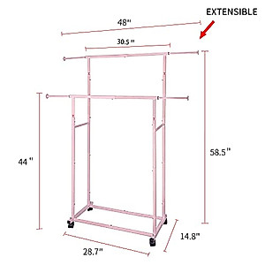 Fishat Double Rod Clothing Garment Rack