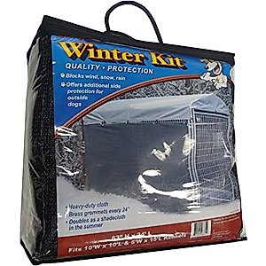 Lucky Dog Weatherguard Extra Large Shade Cloth/Winterization Kit with Grommets (57in. H x 34ft. L), Fits 10ft. X 10ft. Or 5ft. X 15ft. Outdoor Cages and Pens