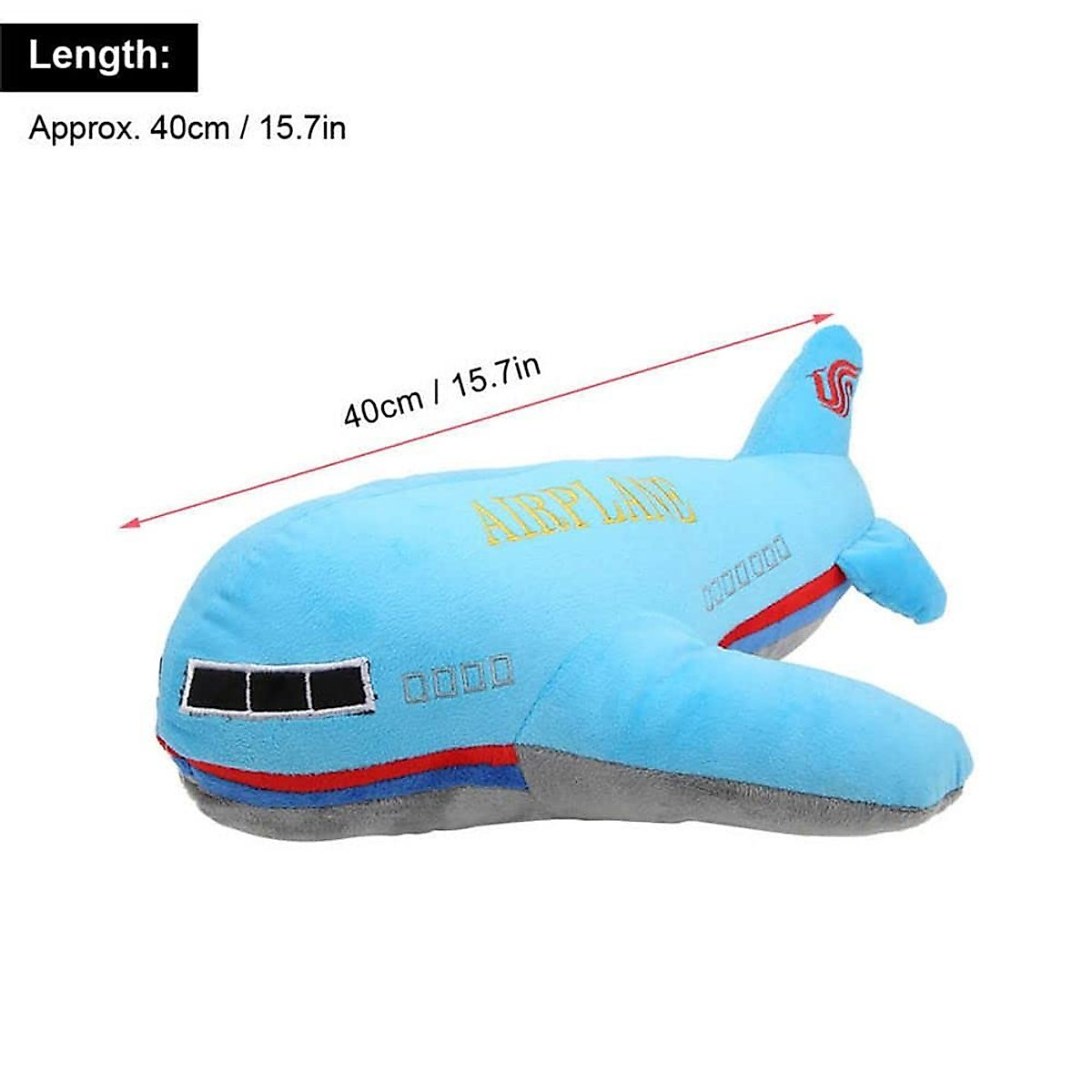 DIEWU Plush Stuffed Airplane Model Toys, Gifts for Boys Kids Birthday Gifts, Aircraft Stuffed Pillow for Christmas Stocking Filling(40cm,Yellow)