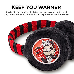 Disney Winter Earmuffs Warmers and Kids Gloves Sets, Minnie Mouse, Black, Little Girls, Ages 4-7