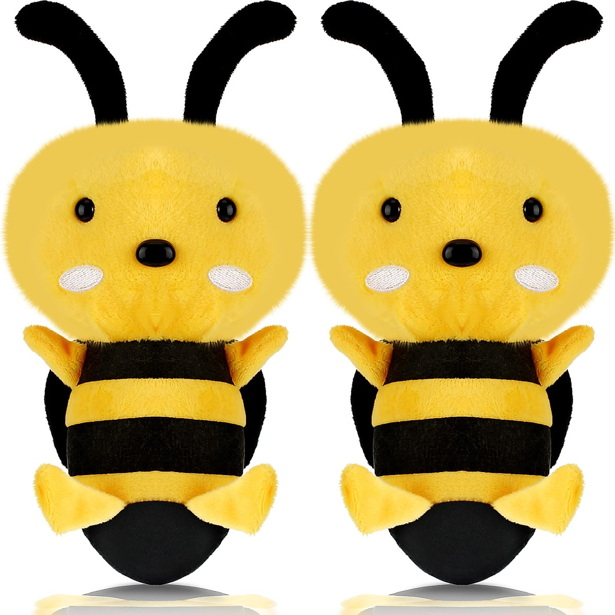 Civaner 2 Pieces Stuffed Honeybee Toy Bee Movie Plush Bee Stuffed Animal for Honey Bee Decor 1st Birthday Bee Themed Party, 7.87 Inches
