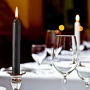 SPAAS Straight Candle Sticks - Pack of 8 6" Long Black Candles | 5 Hour Long Burning Unscented Candles for Emergency Candles, Chime Candles, Table Candles for Wedding, and Home Decoration (Black)