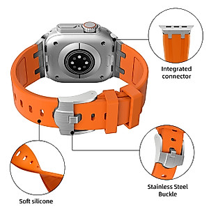 Soft Silicone Sport Strap Compatible with Apple Watch Ultra Band 49mm 46mm 45mm 44mm 42mm, Man Woman Waterproof Replacement Wristbands, for iWatch Series 10 9 8 7 6 5 4 3 2 1 SE Ultra 2